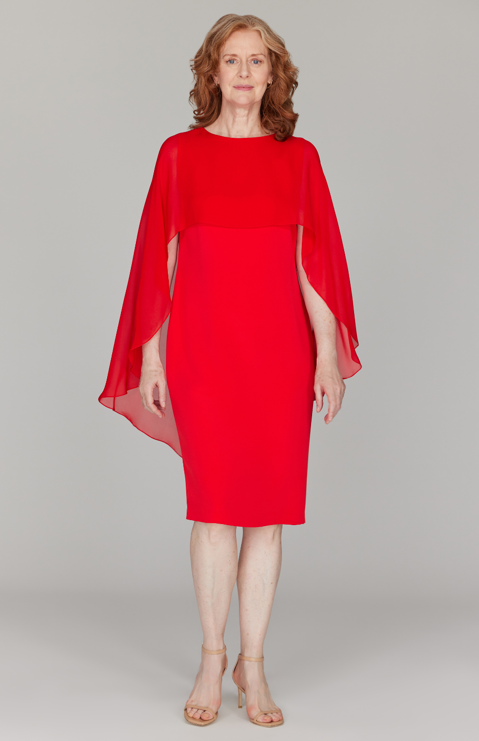 Silk Dress w/ Chiffon Capelet – Emmelle Design