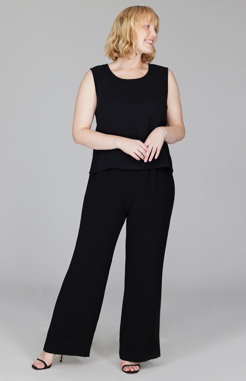 Micro Crepe Essential Straight Leg Pant w/Full Elastic Waist – Emmelle ...