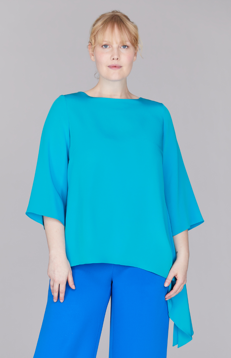 Silk Asymmetric Side Drape Tunic – Emmelle Design