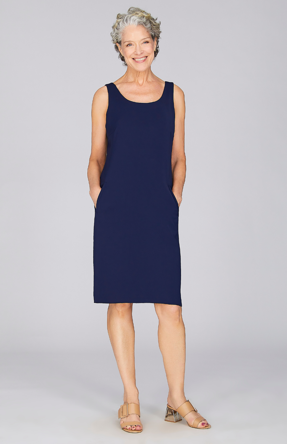 Lustrous Crepe Scoop Neck Sheath Dress – Emmelle Design