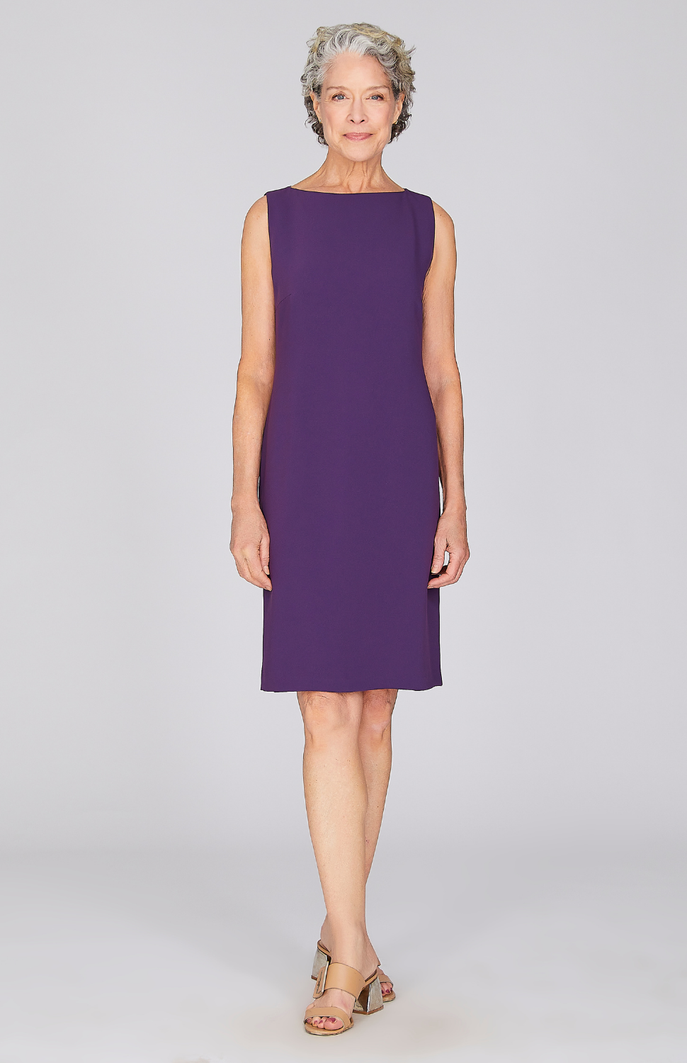 Lustrous Crepe High Neck Sheath Dress – Emmelle Design